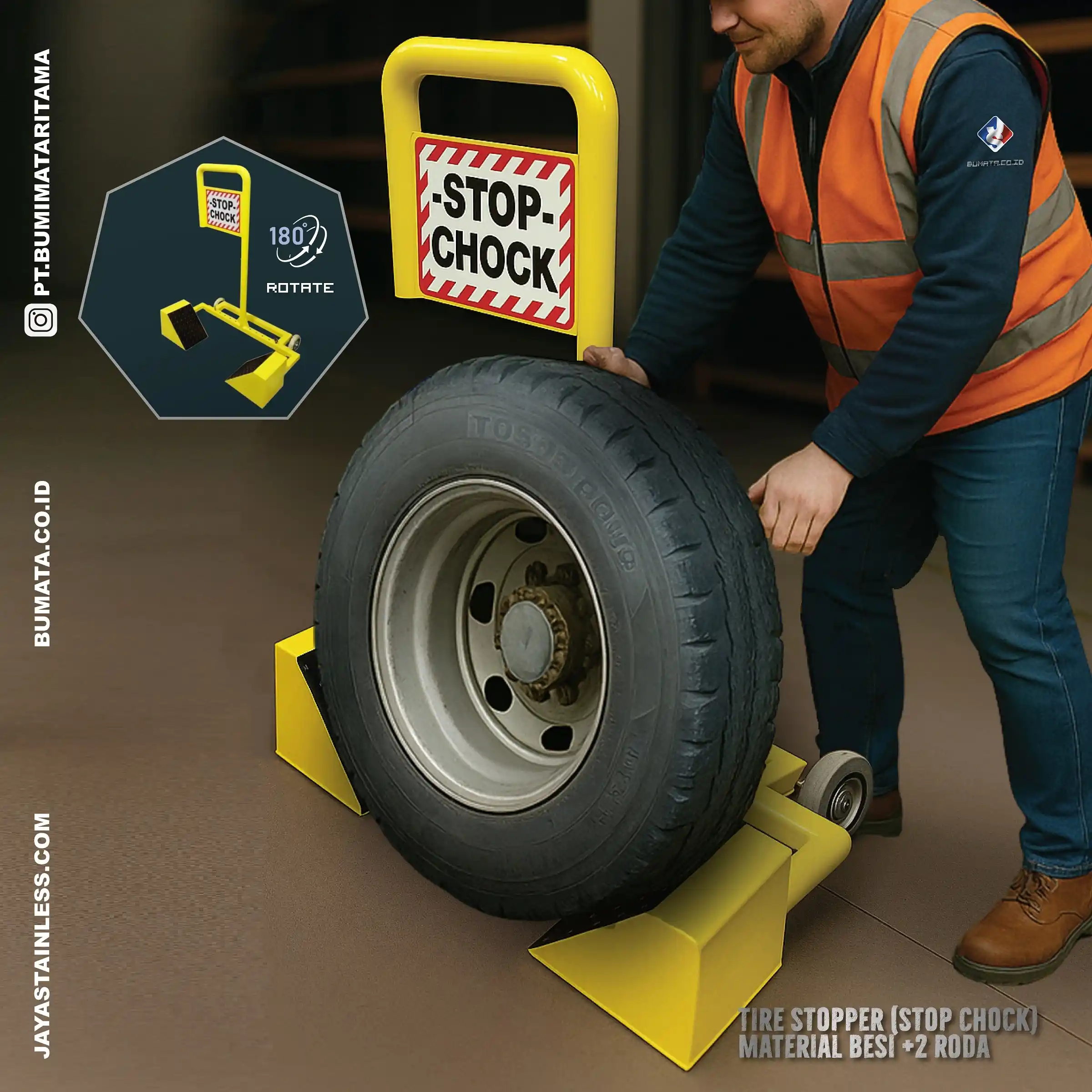 Tire Stopper (Stop Chock) - JayaStainless