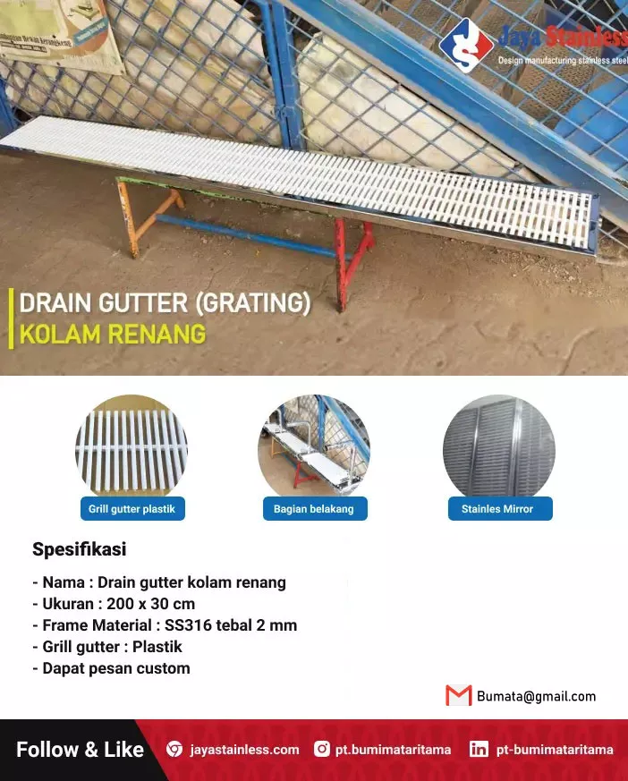 Grating Stainless/Drain Gutter – JayaStainless