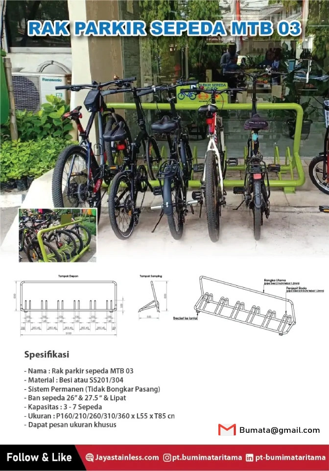 Parkir Sepeda Stainless (Bicycle Parking Rack) - JayaStainless