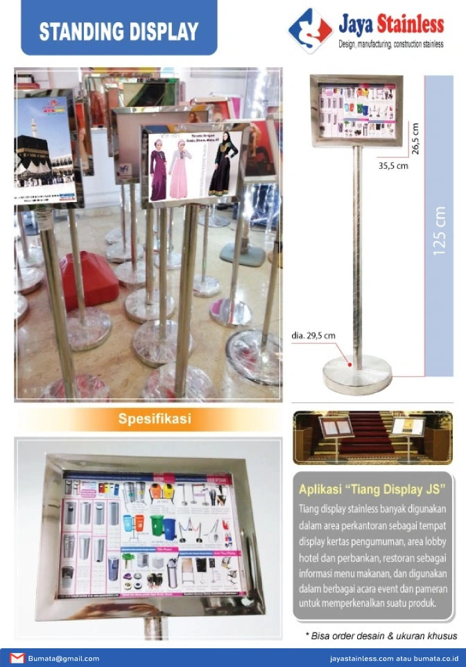 Tiang Display Alas Bulat - JayaStainless
