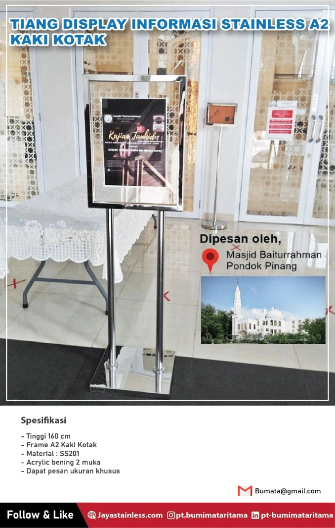Tiang Display Alas Bulat - JayaStainless