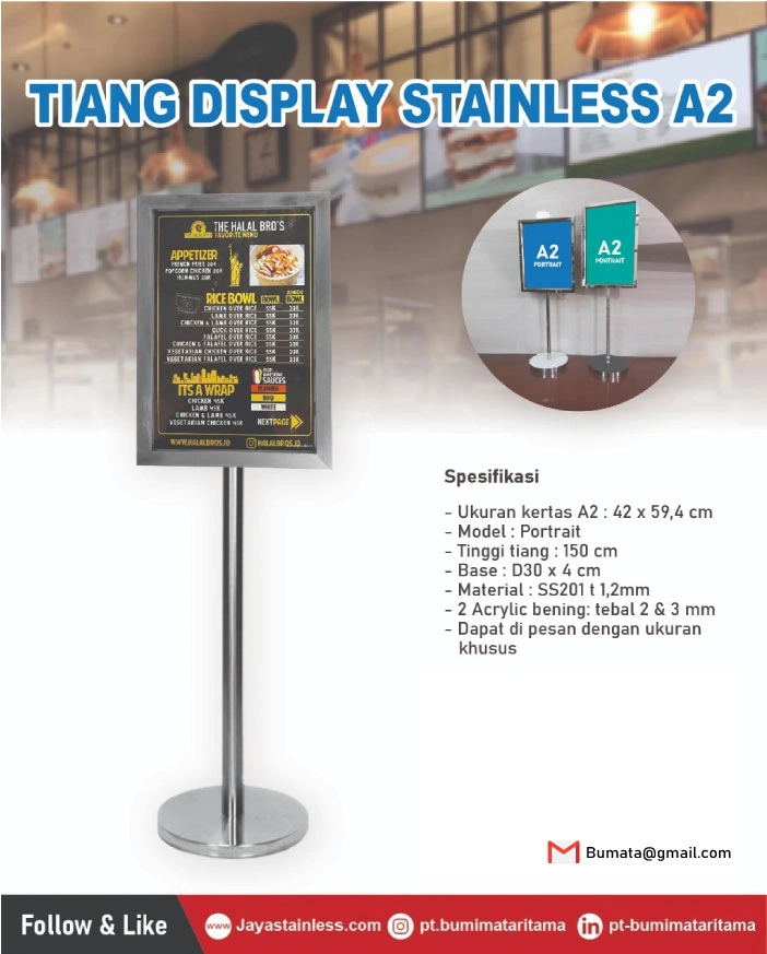 Tiang Display Alas Bulat - JayaStainless