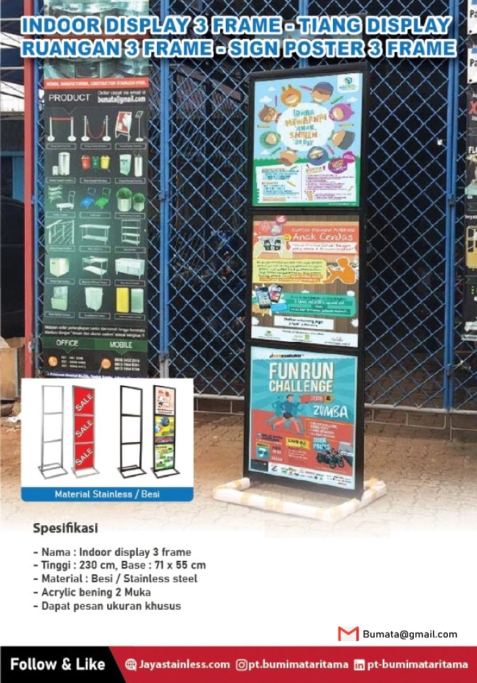 Tiang Display Alas Bulat - JayaStainless