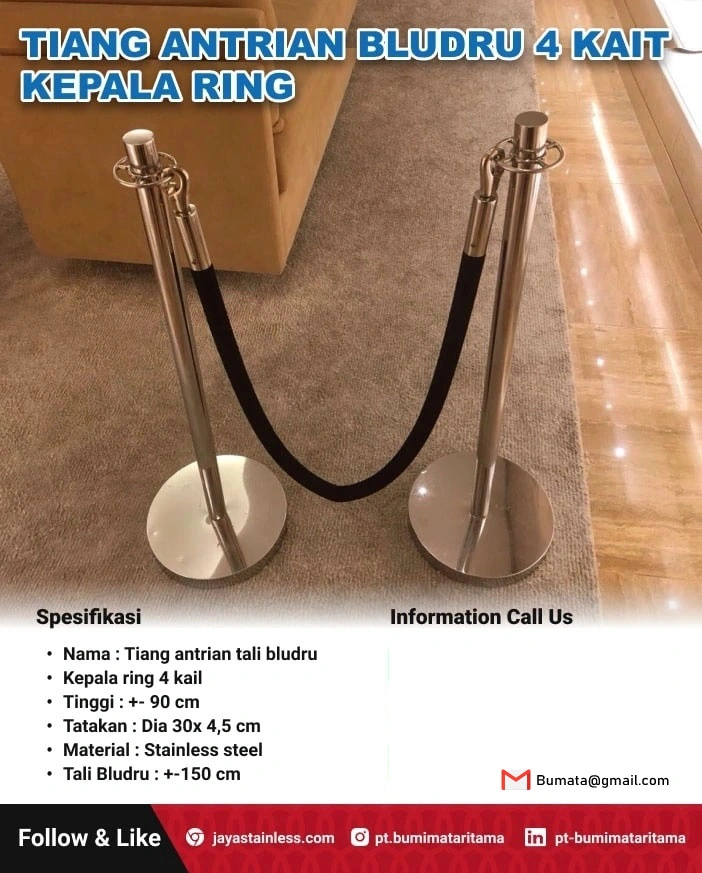 Tiang Antrian Stainless - JayaStainless