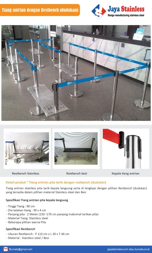 Tiang Antrian Stainless - JayaStainless