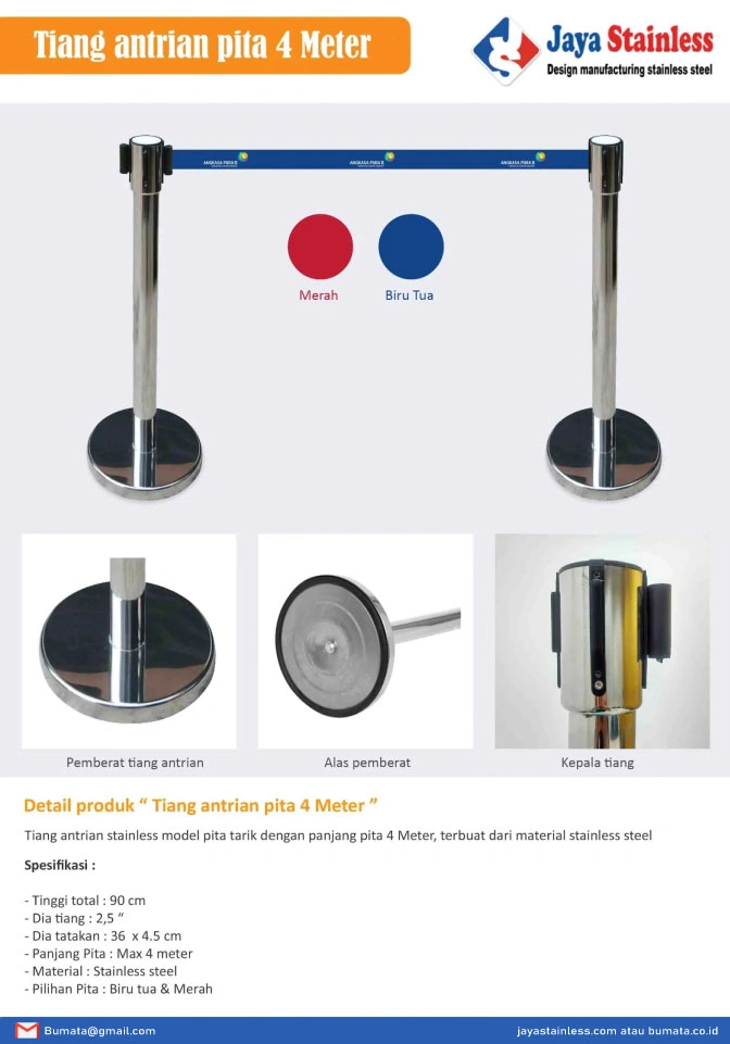 Tiang Antrian Stainless - JayaStainless