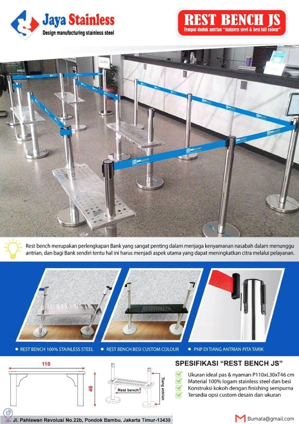 Tiang Antrian Stainless - JayaStainless